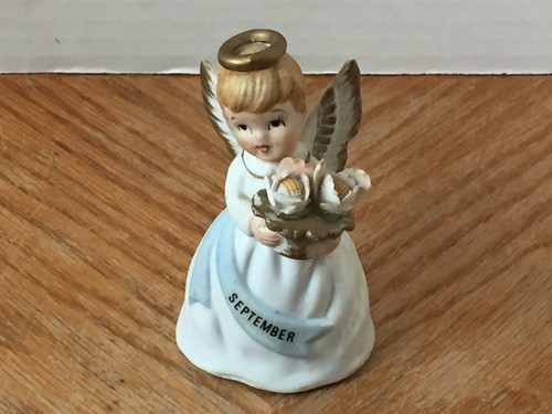 Vintage Lefton China September Angel Girl Figurine With Flowers 02349 ...