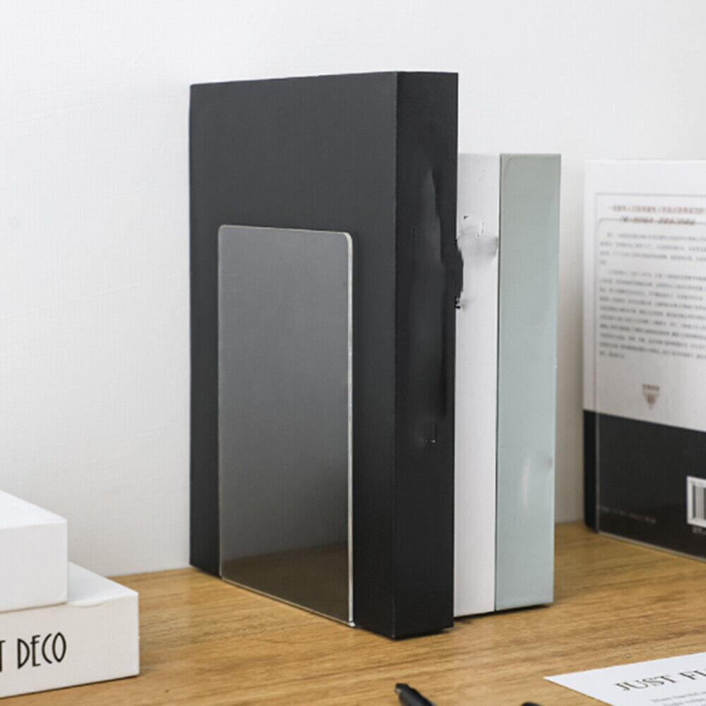 2pcs Transparent Bookends Book Document Display Stand Holder Organizer ...