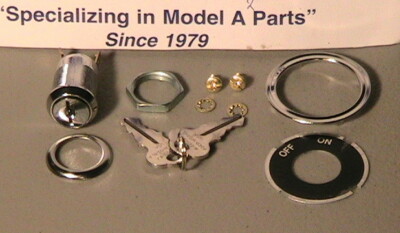 1928-1931 Model A Ford Ignition Switch and Keys with On-Off Plate and ...