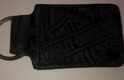 Harley-Davidson H-D Blues Key Fob, 99537-99V, Leather, Embossed Logos 3 ...