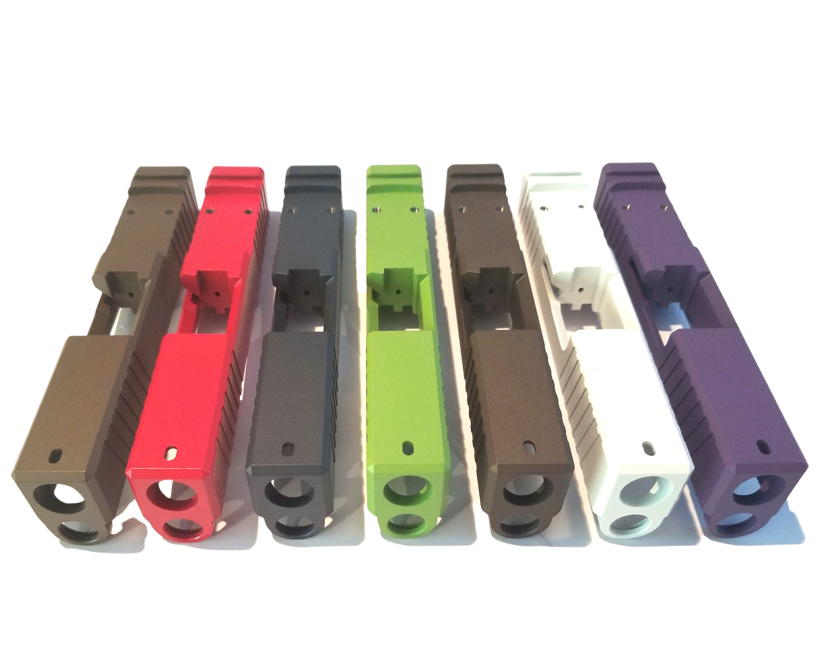 For Glock 43 43X Custom Coated Slide with RMSc Cut Out Cerakote TiN ...