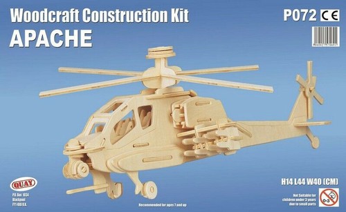 Apache Woodcraft Construction Kit- Helicopter 3D Wooden Model Puzzle Kids Adults | eBay UK