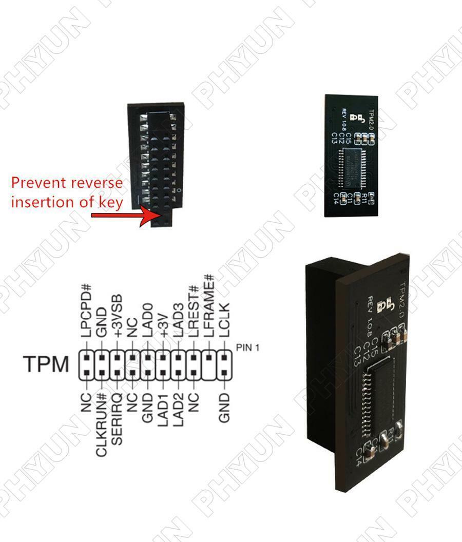 TPM 2.0 Security Module Trusted Platform For ASUS Mainboard 20Pin LPC ...