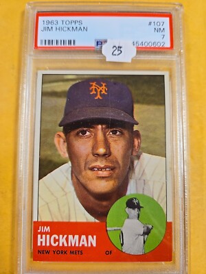 1963 Topps #107 Jim Hickman New York Mets PSA 7 NM Set Break 0602 | eBay