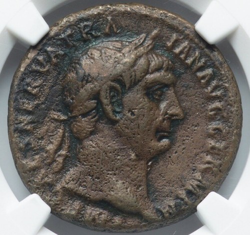 NGC VF Trajan Caesar 98-117 AD, Roman Empire AE As Bronze Coin, Sharp ...
