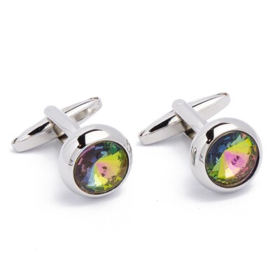 Cufflinks - Crystal All Kinds of Colors Round | eBay Australia