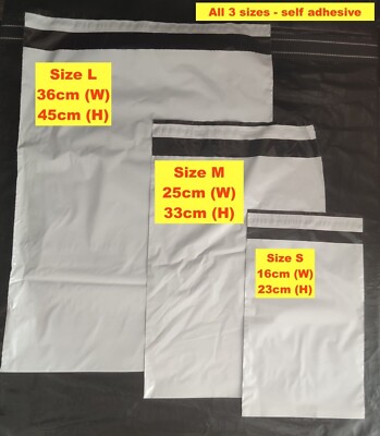 100 Graue Versandtaschen – Selbstklebende Plastikbeutel 16x23cm für ...