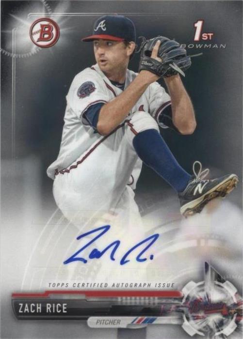 2017 Bowman - Retail Prospect Autographs Zach Rice #PA-ZR (AU, RC) for ...