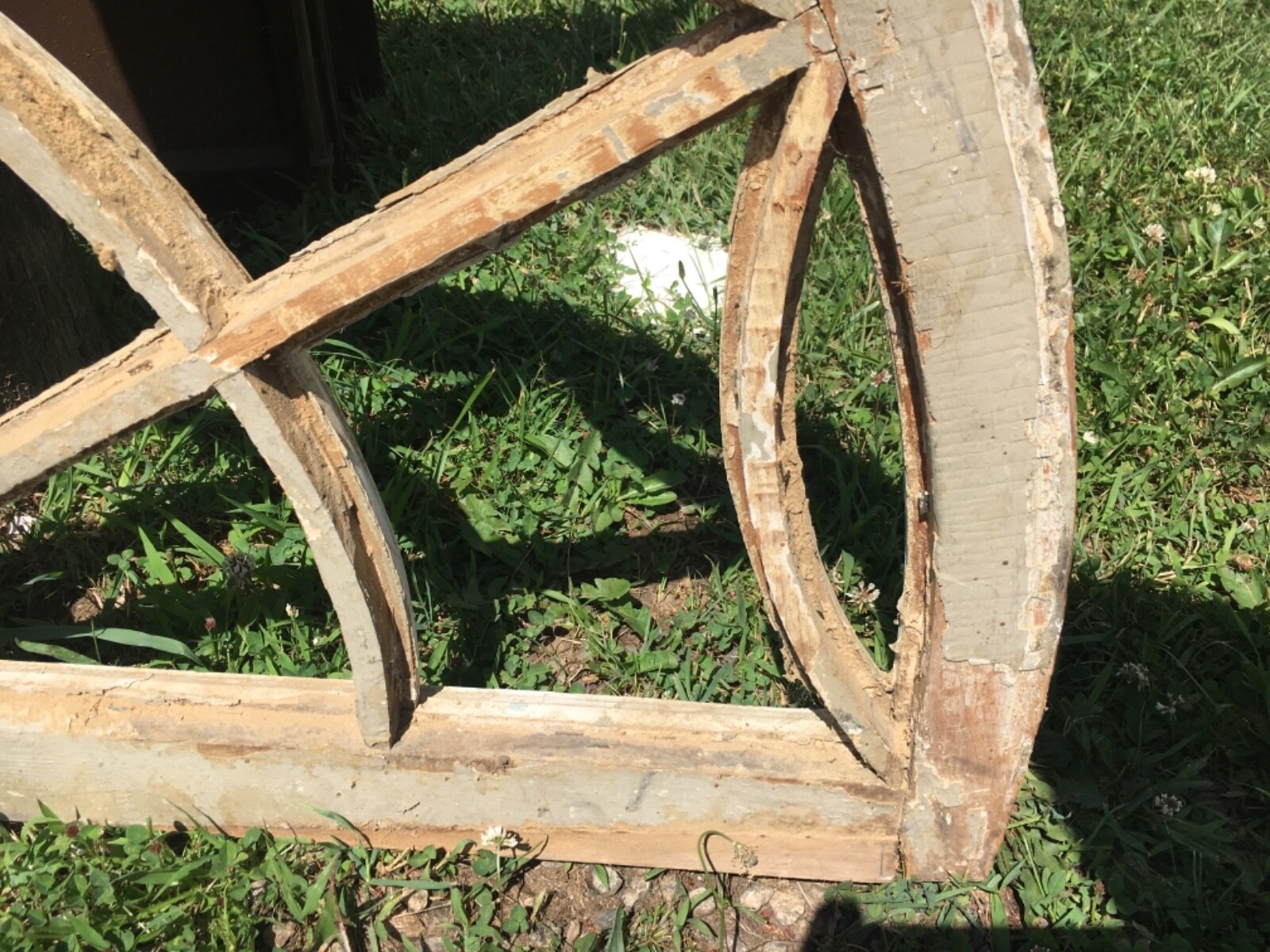 GORGEOUS c1870 arched spider web design window frame NO gLaSS 51” x 19 ...