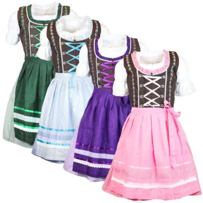 Kinder Dirndl Emma 3- teilig traditionell kariert MS-Trachten | eBay.de