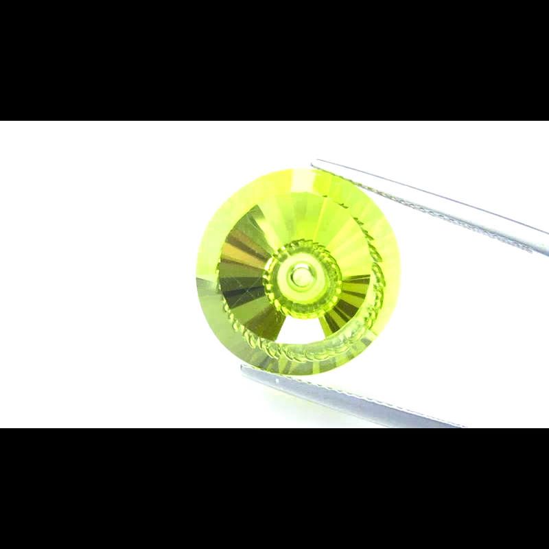 11.70Cts HI-Spark Natural Lemon Quartz 15.2mm Round Magic Cut Loose ...