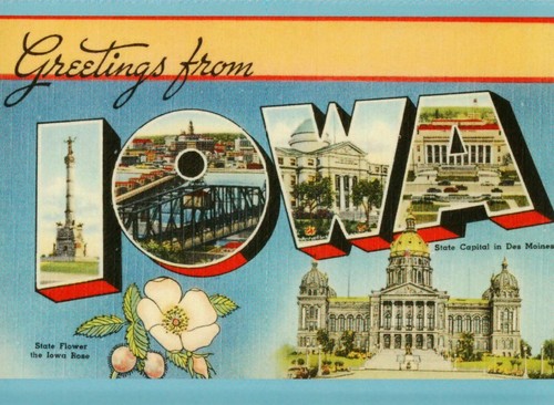 *Iowa Postcard-"Greetings From Iowa"...- {Uno-3] | eBay