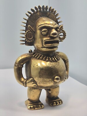 Antique Pre Columbian Men Idol God Solid 9-10K Gold Figure Statue | eBay