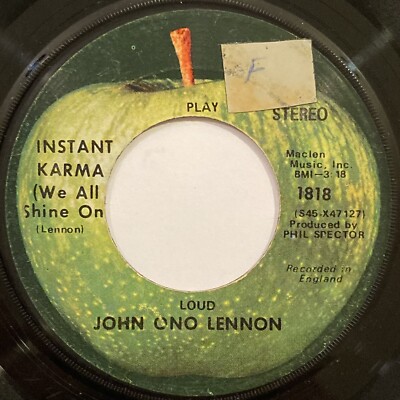 John Ono Lennon – Instant Karma! (We All Shine On) – Apple Records 1818 ...