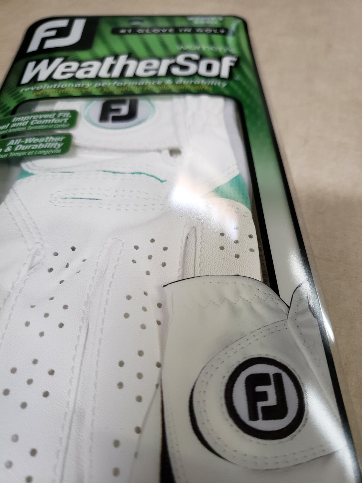 FJ Footjoy WeatherSof Golf Gloves Left Hand White Seaglass Green Size Small for sale online | eBay