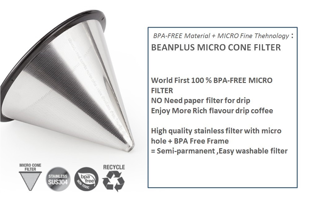 BEANPLUS MY DRIP SF 01 03 Wave Drip Coffee Set Semi Parmanent Stainless ...