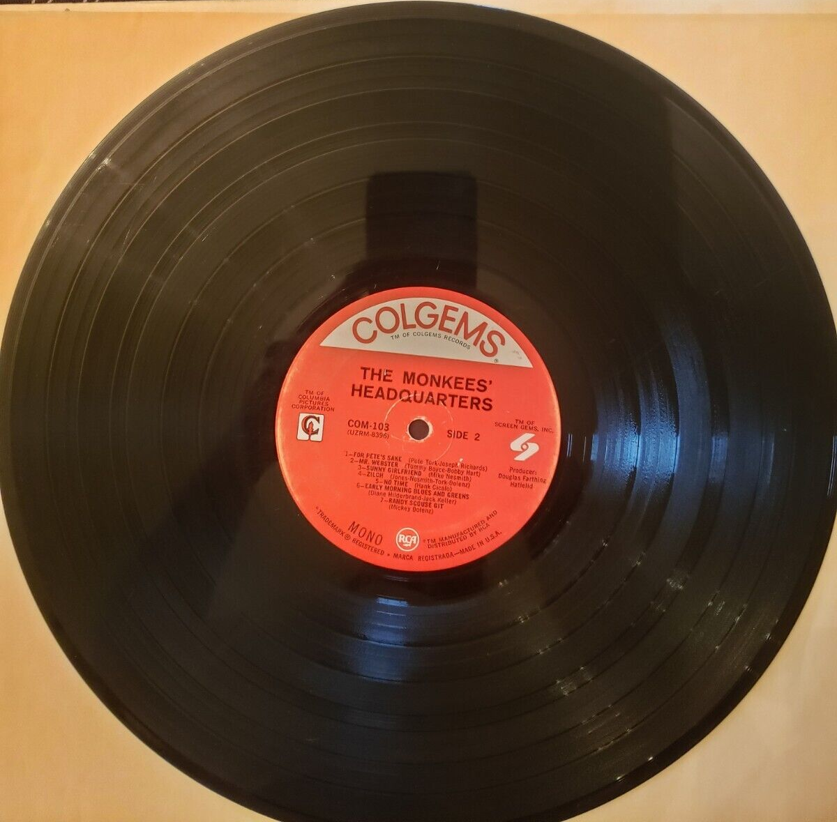 1967 The Monkees Headquarters Vinyl Record Colgems COM-103 Shades Of ...