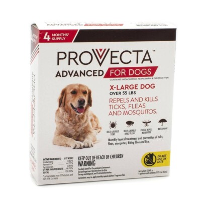 PROVECTA ADVANCED Flea & Tick Treatment for XL Dogs Over 55lbs 4 Month ...