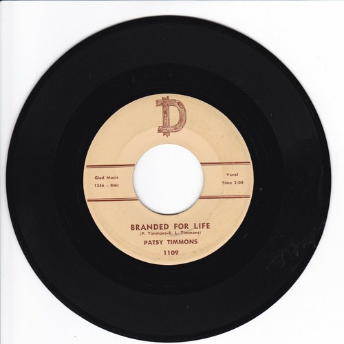PATSY TIMMONS Branded For Life VG++ 45 RPM | eBay