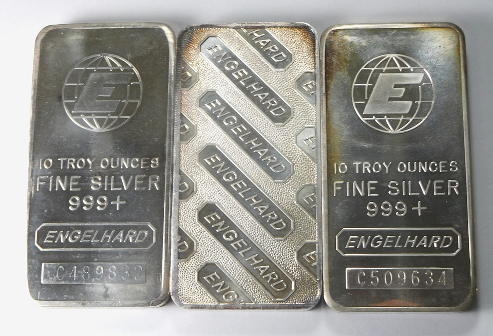 Engelhard 10 Troy oz .999+ Fine Silver Bar - Globe Logo SN# C Prefix | eBay