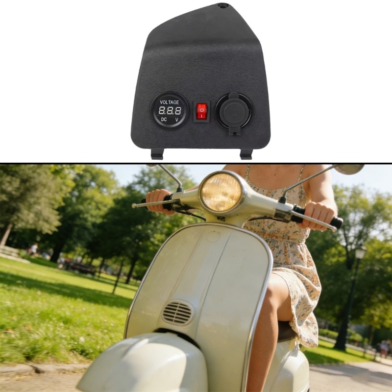 Double Port USB Chargers Voltage Meter Adapter for Motorcycles Plug and ...