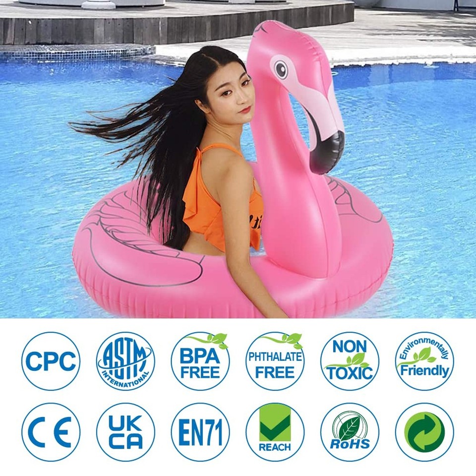 Inflatable Flamingo Pool Float Tube for Party, Inflatable Raft Pool Toys, Poo... 741025017726| eBay