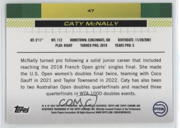 2024 Topps Chrome Lime Green Refractor /299 Caty McNally #47 | eBay