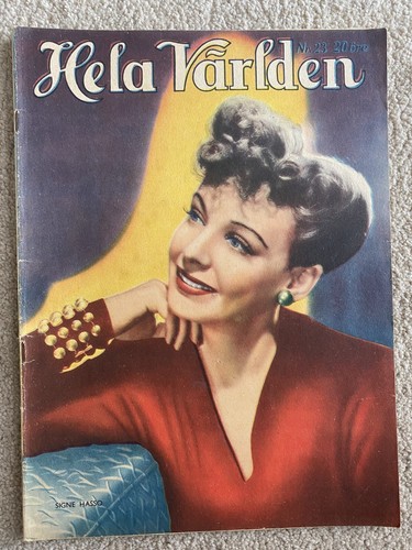 Hela Varlden 6th June 1943 No 23 Signe Hasso / Cary Grant / Greer ...