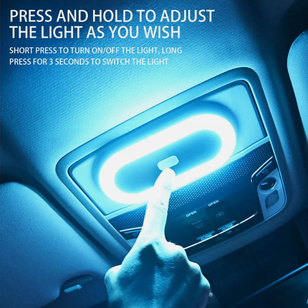 Magnetic LED Light Car Interior Accessories Atmosphere Lights Bright ...