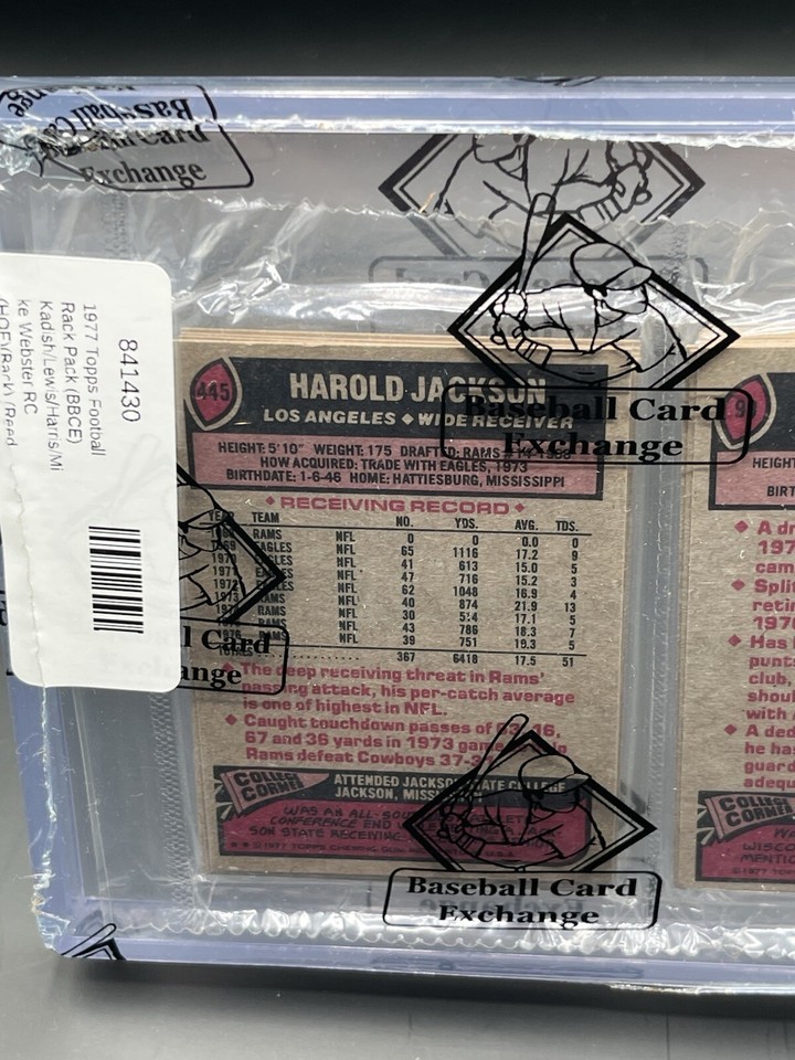 1977 topps football rack packs X2 young/white/sanders-Kadish/lewis/mike ...