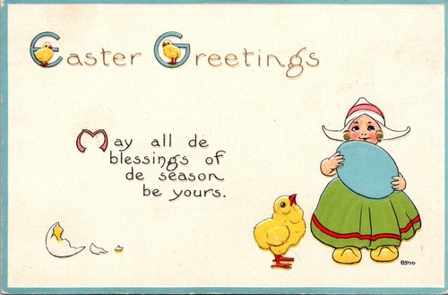 Dutch Kids Easter Greetings Embossed Postcard | eBay
