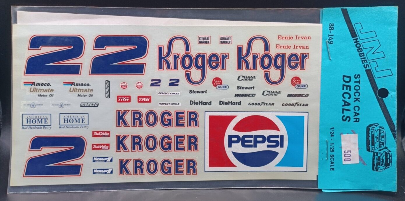 JNJ | No. 88-149 | 1:24 Ernie Irvan #2 Kroger Decals | eBay