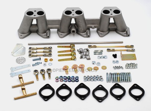 TRIUMPH TR6 69-71 INTAKE MANIFOLD ~ TRIPLE WEBER 40 DCOE CARBURETORS 5/ ...