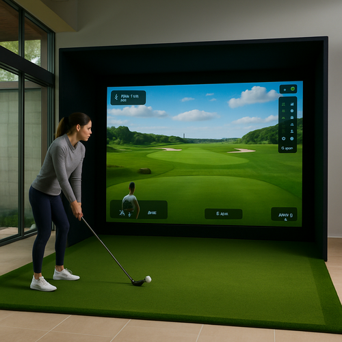 Portable Golf Indoor Simulator Practice Bay Swing Training Golf Hitting ...