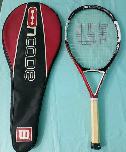 Wilson NCODE N5 Oversize Red White Tennis Racket Racquet 4 1/4" Grip W ...