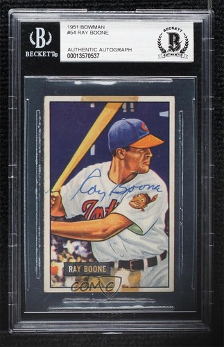BAS 1951 Bowman Ray Boone #54 BGS Authentic Auto Rookie RC | eBay