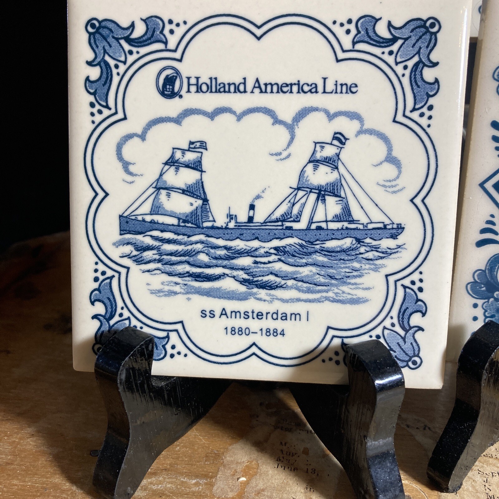 Holland America Cruise Line Blue Delft Tiles Coasters Various Scenes | eBay