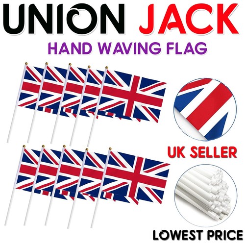10X Hand Waving Flags D-Day Ve Day Remembrance Day Union Jack Hand ...