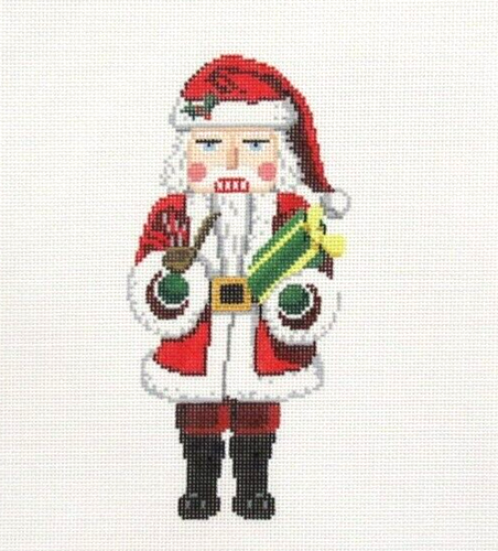 Susan Roberts Santa with Pipe Nutcracker Orn Handpainted Needlepoint ...