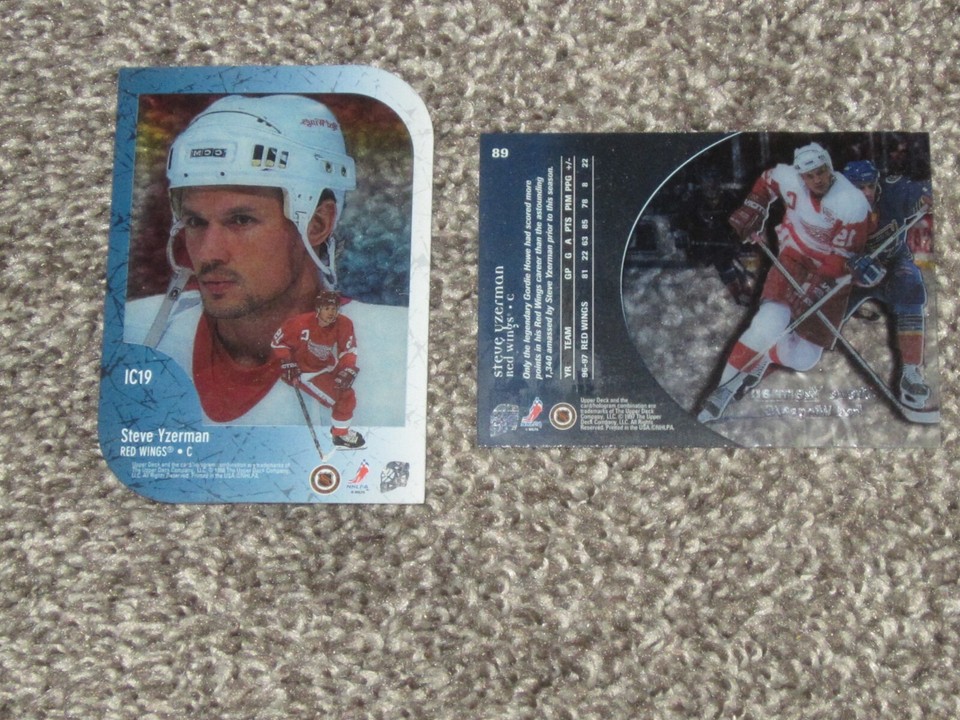 1997-98 Upper Deck Ice 89 & Ice Champions IC19 Steve Yzerman Both W ...
