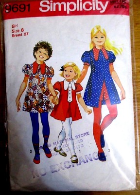 SIMPLICITY SEWING PATTERN NO.9691 GIRL'S DRESS & SHORTS SIZE 8 | eBay