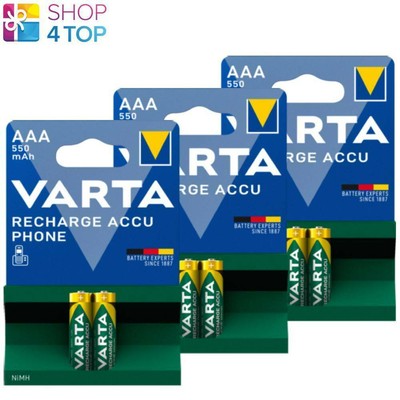 6 VARTA Recharge Battery Phone AAA Batteries LR03 550mAh Nimh 1.2V HR03 ...