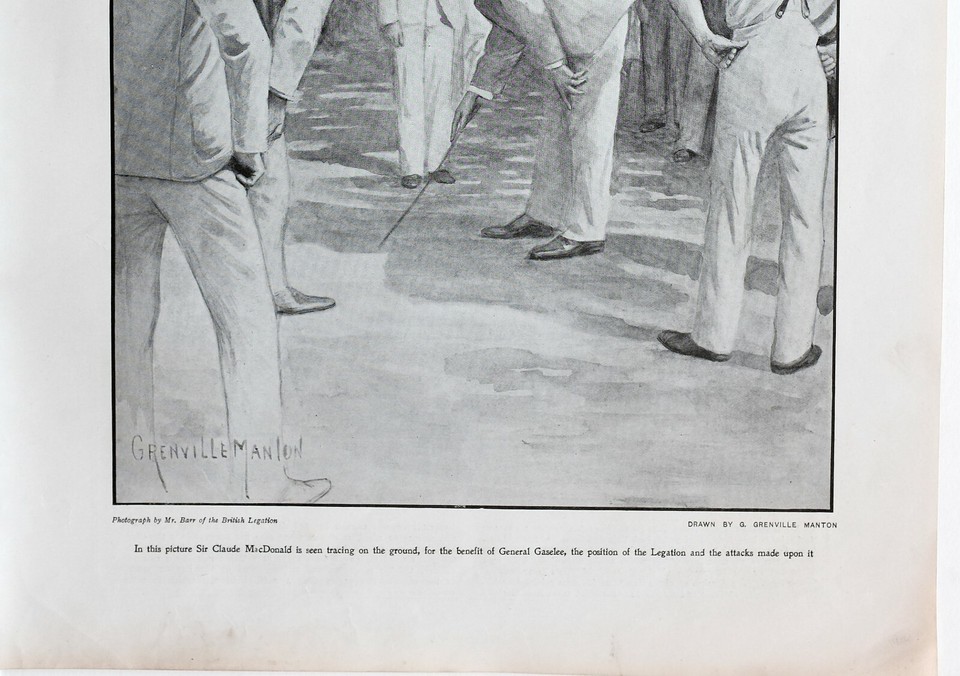 1900 PRINT SIR CLAUDE MacDONALD TRACING GROUND GENERAL GASELEE POSITION ...