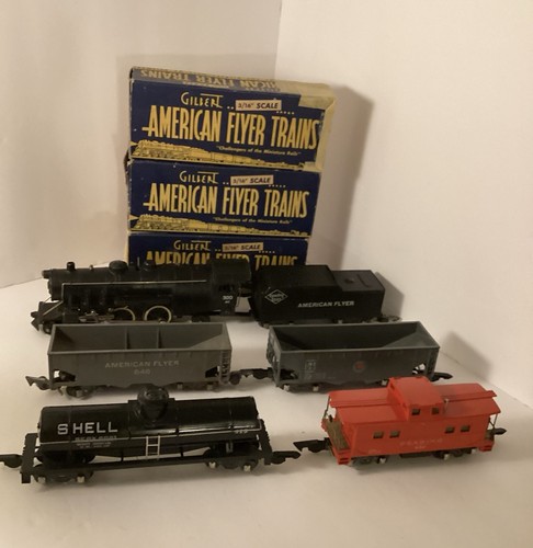 AMERICAN FLYER VTG TRAIN SET 300 AC LOCOMOTIVE 625 632 630 640 VG++ NOT ...