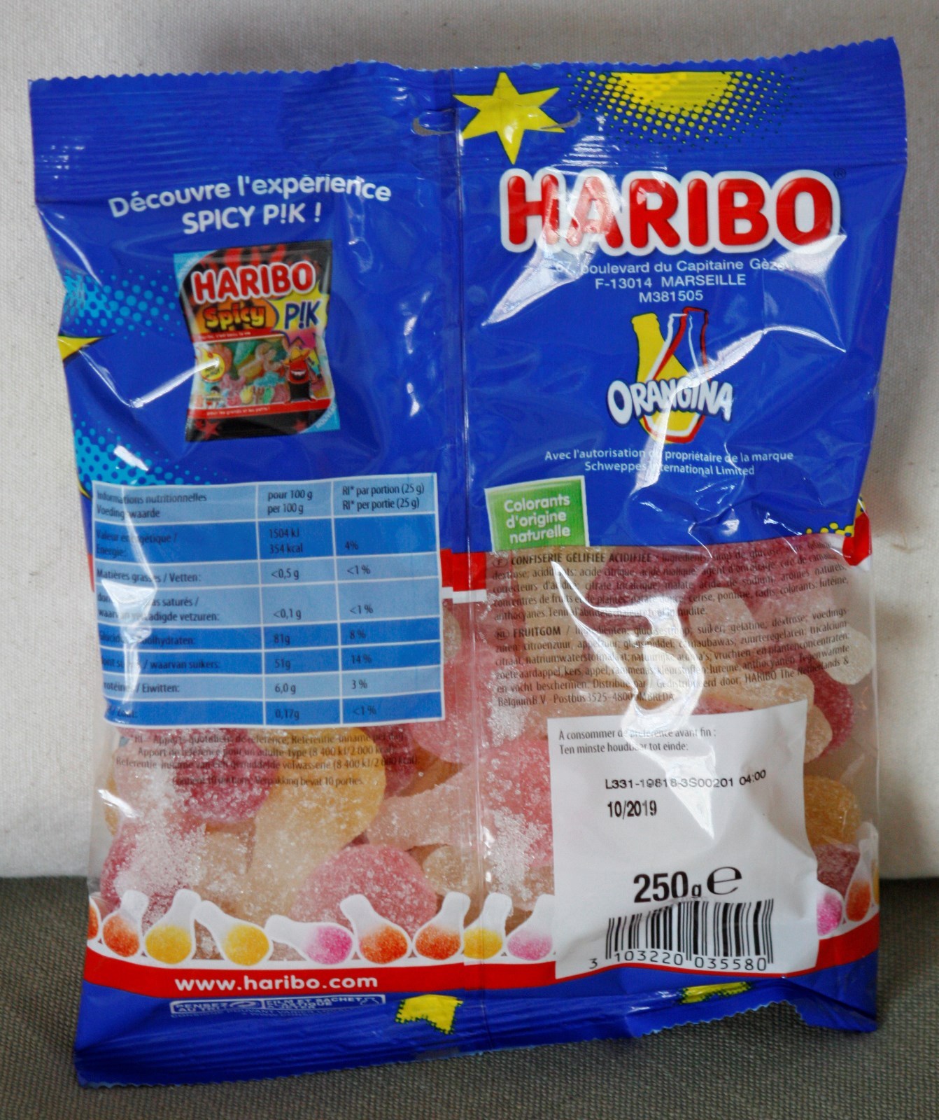 NEW 1 X Haribo Orangina Pik - 250g French Haribo Bonbons Gift Sweets ...