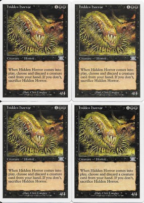 MTG: HIDDEN HORROR 6th Edition UNCOMMON; played, Excellent condition x4 ...