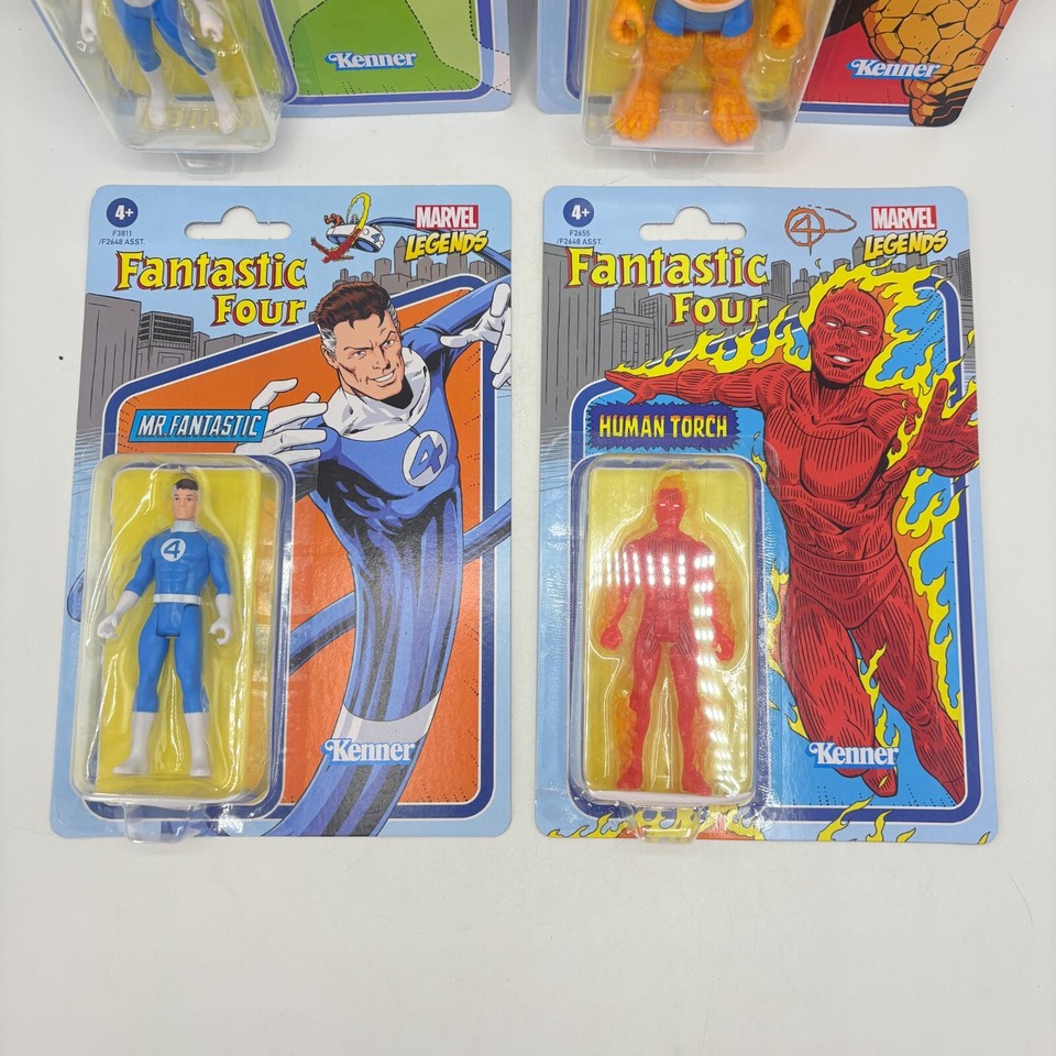 Marvel Legends Fantastic 4 Set Invisible Woman, Mr., Torch, Thing Retro ...
