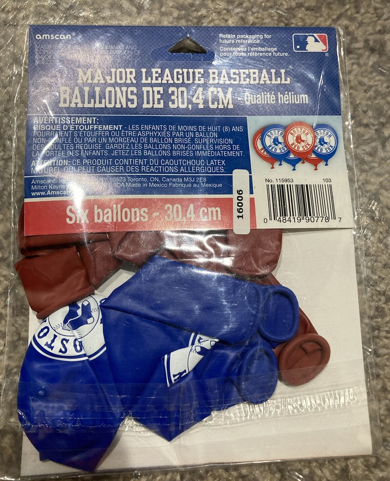 MLB Boston Red Sox Baseball Helium Quality- Blue and Red Balloons | eBay