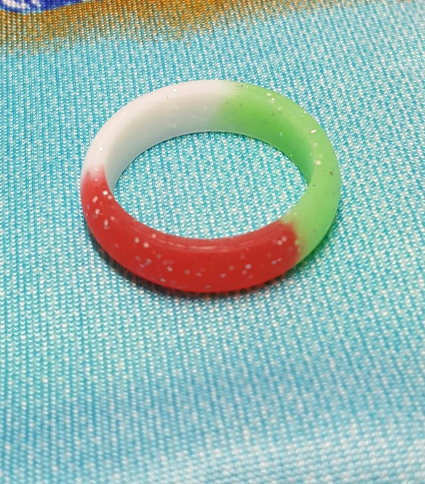 Glow Dark Glitter Sparkling Sparkle Women Silicone Wedding Sport Ring 6 ...