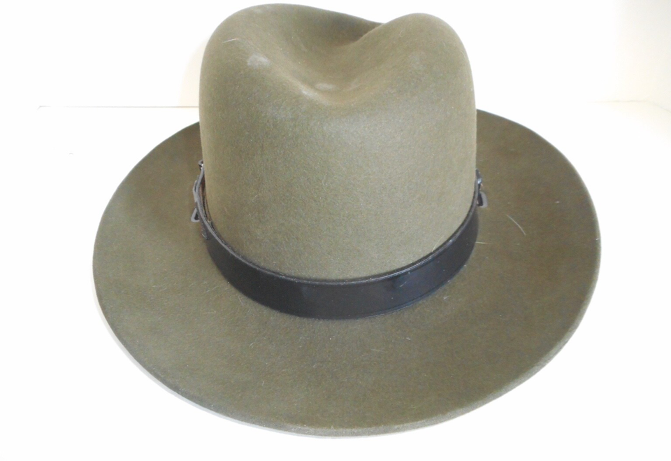 Stratton Sheriff Style Hat Style 42 Brown Size 7-5/8 with Chin Strap ...
